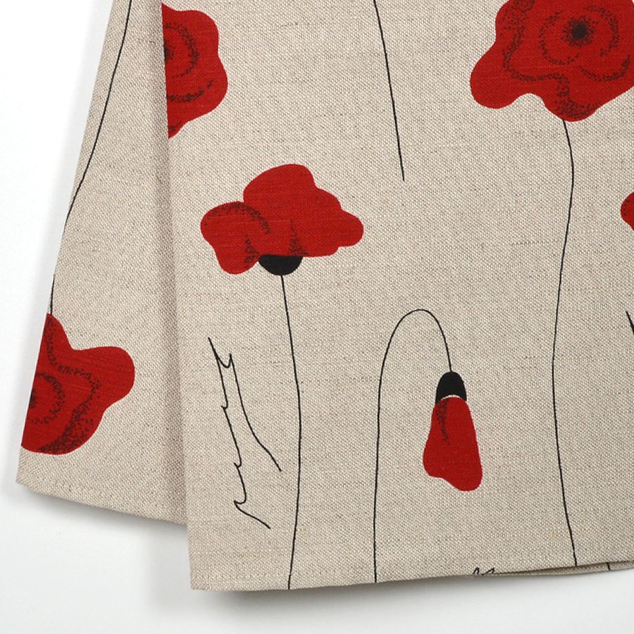 Towel “Red poppy” | Linen By Linas