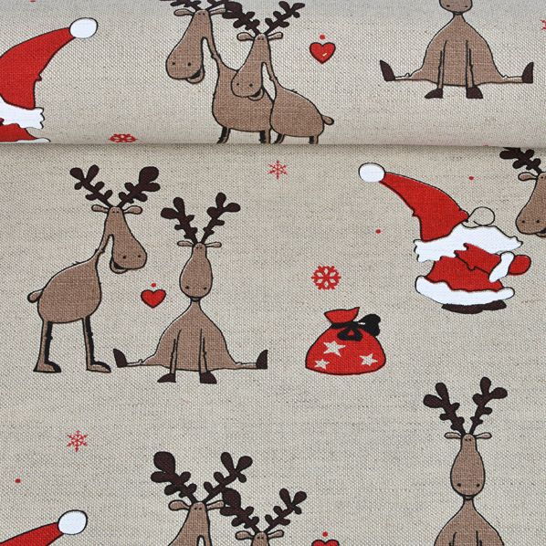 Margintas audinys „Ateina Kalėdos“, 240 g/m² | Linen By Linas