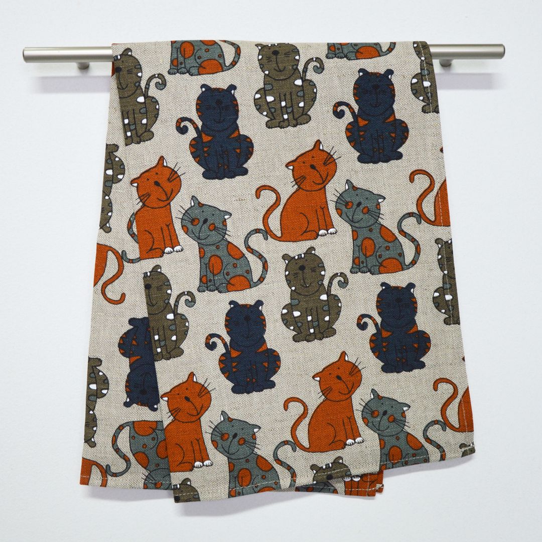 Towel “Dark cats” | Linen By Linas