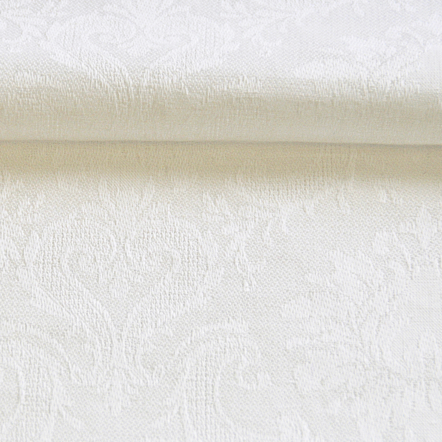 Jacquard fabric in white Royal, 198 g/m² | Linen By Linas