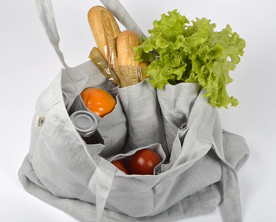 Linen shopping bag Reuse me (With sections) | Linen By Linas