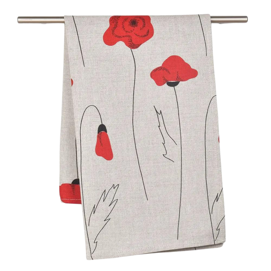 Towel Red poppy | Linen By Linas